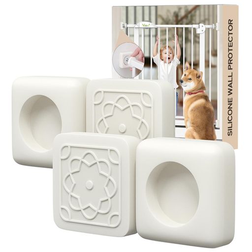 製品寸法:外寸:6x6x2cm、内径:4cm、穴の深さ:1cm。汎用性が高く、通常のベビーゲート(特殊のボルト以外)に適合します。安全性を最大化します! 柔らかいシリコーン&amp;滑り止め:我々のウォールセーバーは100%触り心地の柔らか...