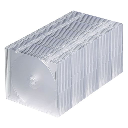厚さ約5mmと従来のCDケースの約半分の薄さなのでCDの収納に場所をとりません。 100%バージンPS(ポリスチレン)樹脂材を使用、臭いが少なく耐久性も高い高品質なプラケースです。 DVD・CDはもちろん、ブルーレイディスクの保管にも最適で...