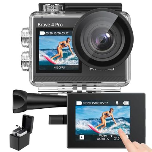 EIS手ブレ補正/SONYセンサー/40M防水/タッチパネル式/多機能撮影/ループ録画/連写撮影/タイムラプス/定時撮影 【高画質4Kアクションカメラ&amp;タッチパネル式】AKASOBrave4Proアクションカメラは高精細な映像を撮影...