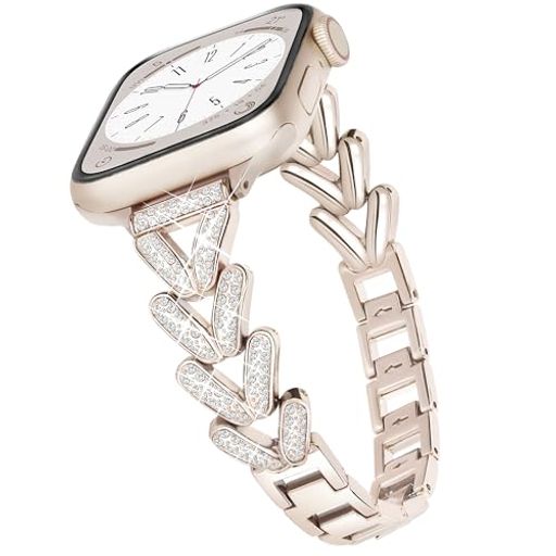 【エレガントなV型デザイン】このAPPLEWATCHバンドは、洗練されたV字デザインと輝くラインストーンで、優雅さを演出。イメージアップに最適、賞賛されること間違いなし。 【対応機種】このキラキラした女性用IWATCHバンドは13~18.5...