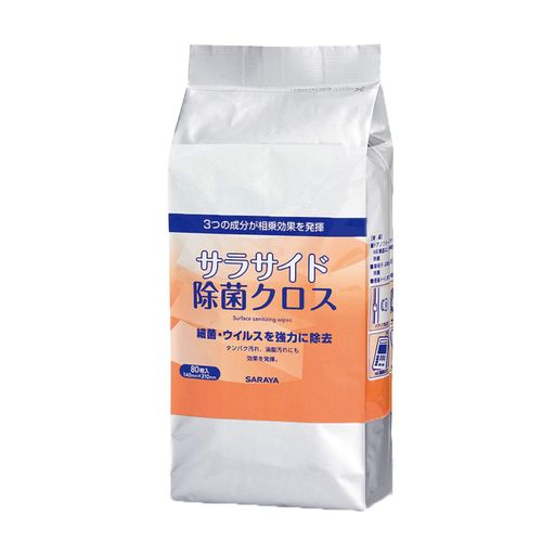 第四級アンモニウム、エタノール、アルカリ剤の3つの成分が相乗作用を発揮し、細菌・ウイルスを強力に除去。タンパク汚れ、油脂汚れにも効果を発揮します。 クロスに薬液を含浸させているので、液を調整する手間が省けます。クロスは使い捨てのため雑巾の管...