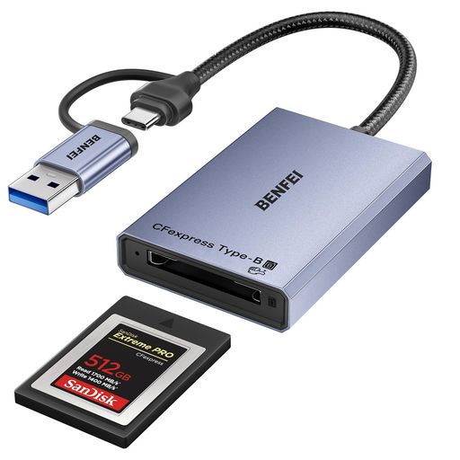 CFexpressカード用の10Gbps超高速-BENFEICFepxpressカードリーダーは、CFexpress(タイプB)メモリカード用に特別に設計されており、CFexpressカードのUSB3.1Gen2(10Gpbs)超高速データ...