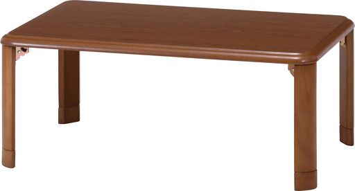 和室にも洋室にも合う折りたたみ座卓 本体:繊維板 原産国:ベトナム 折りたたみサイズ:90x60x10cm 天板厚み:1.9cm 継脚高さ:5cm 完成品