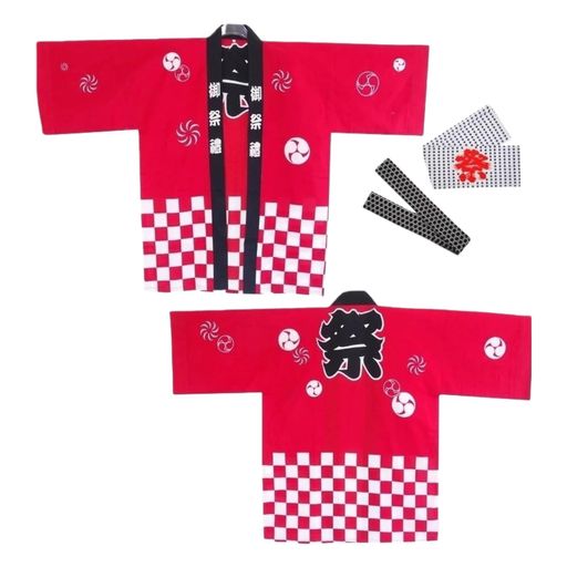 セット内容:ハッピ+ 腰ひも+ 手ぬぐい 素材:ポリエステル 洗濯:洗われる際は手洗いをオススメ致します,高温の水と長時間の浸りを避けたほうがいいです。 【適用シーン】夏や秋の祭り、花火大会、コスプレ、学園祭、地域イベント、プロモーション活...