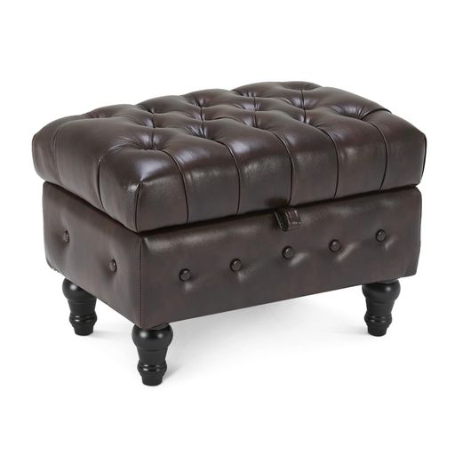 😃アンティーク感の収納スツール:アンティーク家具の中で人気の高いミッドセンチュリースタイル収納ベンチ。ボタン留めされたヴィジュアルが特徴の、伝統のアンティークスタイルを忠実に再現したデザインです。 😃小物から...