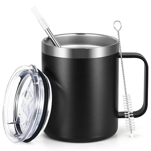 【真空2重構造で冷たさ・温かさ長持ち】ステンレスマグカップの外側と内側の間の空洞部分は真空構造で、飲み頃温度をキープします。飲み物からアイスまで、幅広く使える真空断熱カップ。また結露しにくく、机を汚さない、コースターいらず。熱い飲み物を入れ...