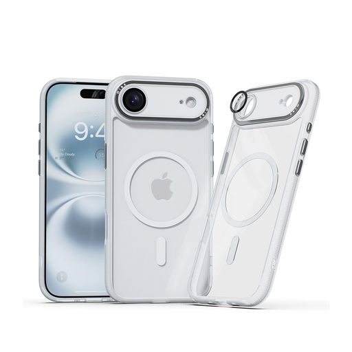 【対応機種】iPhone Air レンズガード一体型MagSafe対応クリアケース 背面ポリカーボネートとTPUベゼルのハイブリッド素材。高耐久、着脱しやすい 高級感のあるメタル素材カメラフレームとボタンカバー