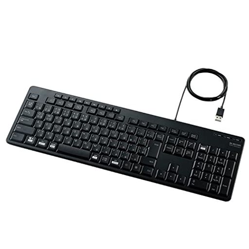 音が気になる場所や時間帯での使用に適した有線タイプの静音フルキーボードです。数字入力に便利なテンキー付きのフルキーボードで、エクセルなどの作業を効率化します。 各キートップに装着したシリコンラバーによって従来品と比べて打鍵音を9割以上低減。...