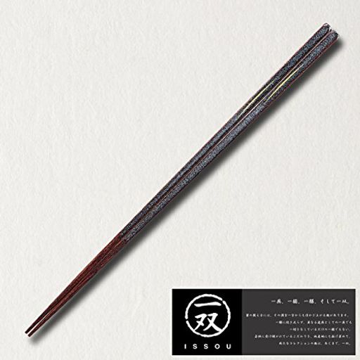 本体サイズ:約23x1.6x0.8cm 本体重量:約20g 素材・材質:(本体)天然木、(上部)ポリエステル塗装、(下部)漆塗装 原産国:日本 箸サイズ:23cm(中学生から大人の男性向き)