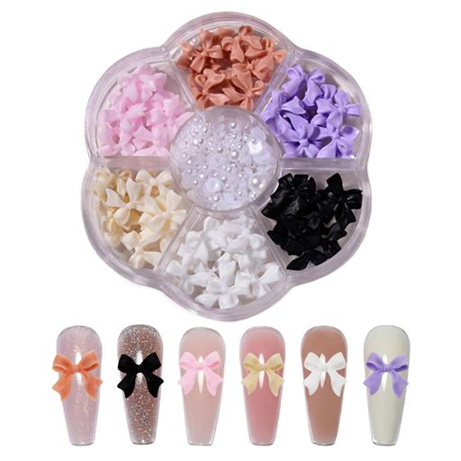 【リボンネイルパーツ】可愛いリボンネイルパーツです。色が豊富なネイルパーツは立体感があり、エレガントで上品なネイルを作りたい時に欠かせない。 【素材&amp;サイズ】ネイルパーツは樹脂素材で作られて、耐久性があり、長時間使えます。大きいサイ...