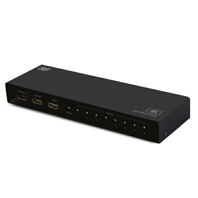 フルスペック4Kに対応した HDMI 8分配器ラトックシステム 4K60Hz 1入力8出力 HDMI分配器●1つの映像信号を8つに分配する 4K対応HDMI分配器。●HDCP2.2に対応、HDR映像ソースも分配。●Dolby Atmos、D...