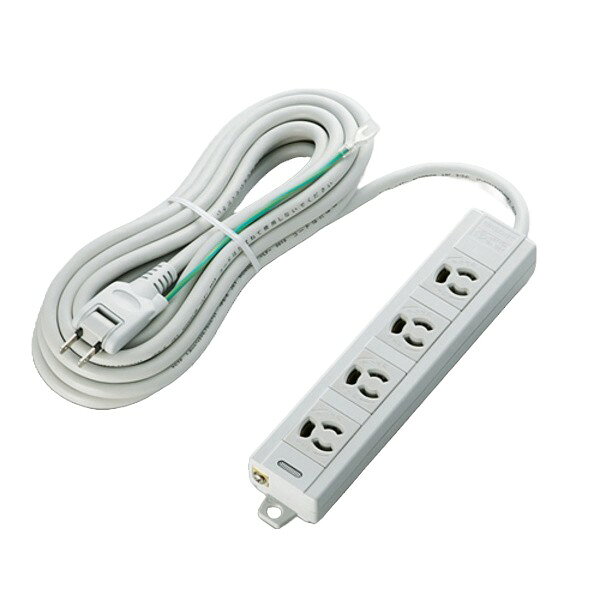 オフィスでの使用に最適 エレコム ELECOMRoHS指令 3ピン対応 タップ/4個口/5.0m T-T06-3450LG/RS プロジェクタやモニタなどの3ピンプラグが使用されているOA機器をアダプタなしで接続できる3ピンプラグ対応タップ...