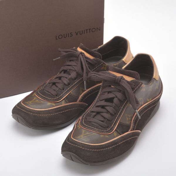 商品情報 商品番号：071120-07ブランド名：ルイ・ヴィトン/LOUIS VUITTON商品名：モノグラム スニーカーカラー：ブラウン×モノグラム素材：スエード×モノグラムキャンバス品番：GO0086サイズ：表記6（日本サイズ25cm前...