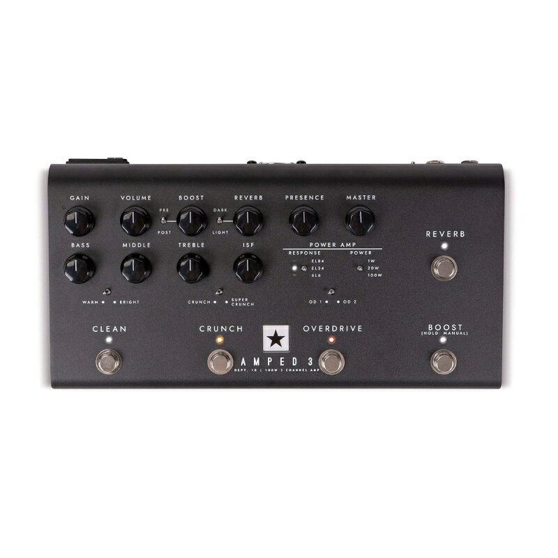 100Wマルチチャンネル、ハイゲインアンプペダルAMPED 3は、100Wのペダル型マルチチャンネルアンプです。Blackstarが開発した中でも最大級のゲイン回路を搭載し、プリセットでお気に入りの音色を呼び出すことができます。AMPED ...