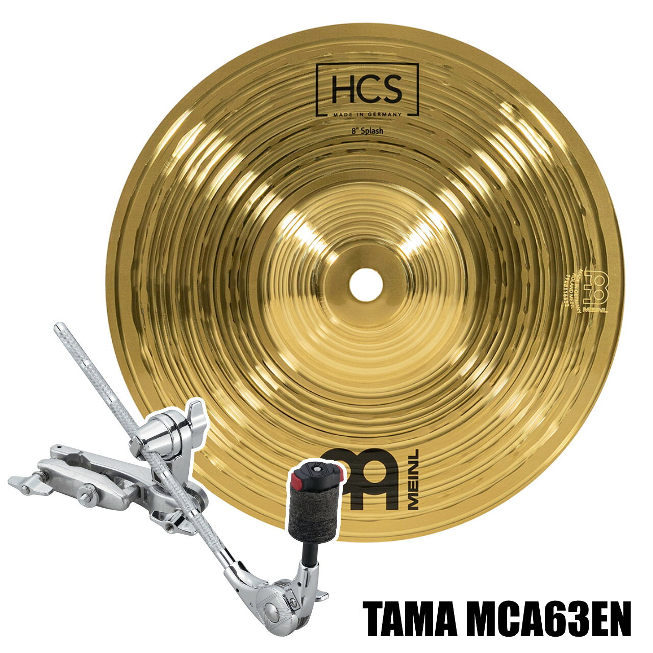 シンバルと汎用性の高いシンバルアタッチメントのセット！ シンバルアタッチメント TAMA MCA63ENMC66とMCB30ENを組み合わせたシンバルアタッチメント。 パイプ 径 15.9mm 〜 28.6mm のスタンドに取り付けて、シン...