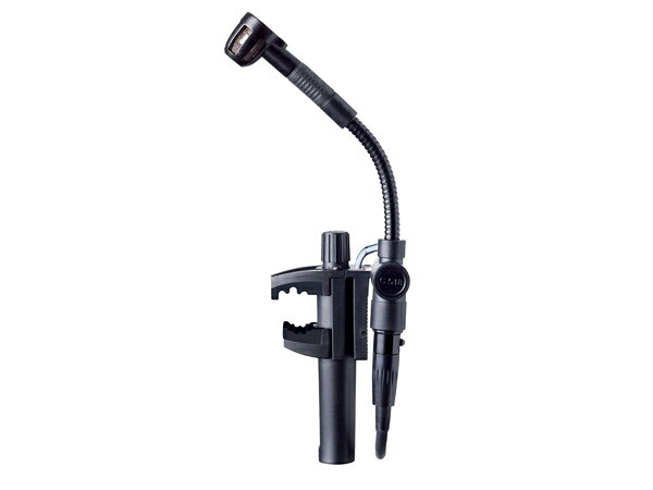 ドラムやパーカッションに最適なクランプ式コンデンサーマイク！ AKG C518M ■ トランジェント特性に優れた小型ダイヤフラムを搭載。 ■ グースネックと一体化したショックマウントが、メカニカルノイズを低減。 ■ グースネックの角度を固定...