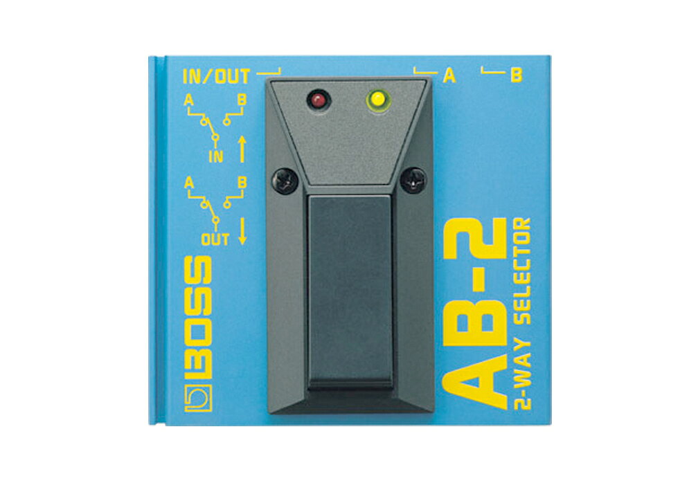 A/B端子に2本のギターを接続すれば、ギターを持ち替えた際にフット操作で入力切り替え可能。 BOSS AB-2 2-Way Selector &nbsp; AB-2は、2IN/1OUT、1IN/2OUTのどちらでも使用できるABセレクターで...