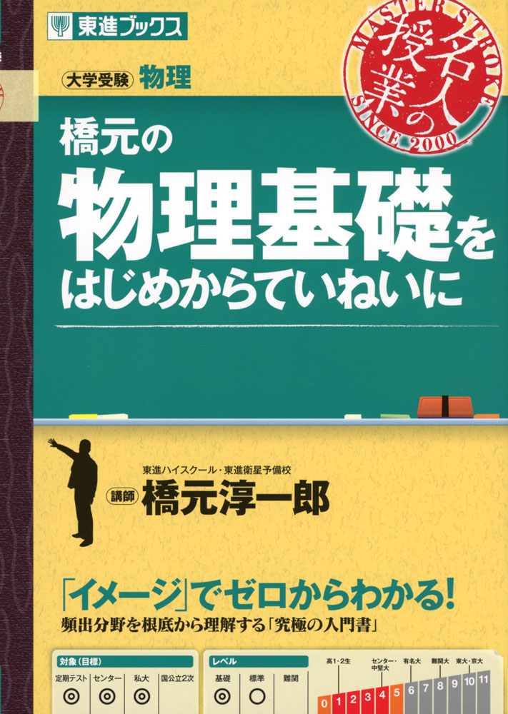 名人の授業橋元の 物理基礎をはじめからていねいに大学受験 物理ISBN10：4-89085-597-1ISBN13：978-4-89085-597-1著作：橋元淳一郎 著出版社：東進ブックス/ナガセ発行日：2014年3月20日仕様：A5判対...