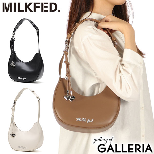 ミルクフェド ハンドバッグ MILKFED. レディース 小さめ バッグ 軽量 軽い ファスナー おしゃれ かわいい ラウンド型 肩掛け コンパクト トートバッグ ワンハンドル HEART CHARM ONE HANDLE BAG MILK...