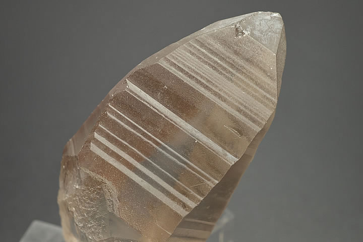 6.0×3.0×2.7cm 49g　 貴重な煙水晶(スモーキークォーツ)のレムリアンシードが限定で入荷いたしました。 レムリアンシードらしいバーコードがはっきりと表れており、透明度も高くダメージも極力少ないものを厳選して仕入れいたしました。...