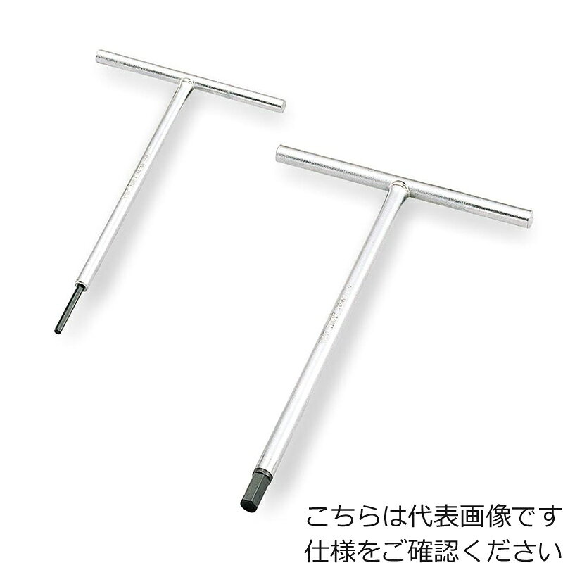 【特長】●全長が長いので奥まった狭い箇所の作業に最適です。●T形ハンドルタイプなので強力な締め付けが可能です。【用途】●六角穴付ボルトの締め付け、緩め作業。【仕様】●全長(mm)：250●全幅(mm)：160●対辺寸法(mm)：5.0●対辺...
