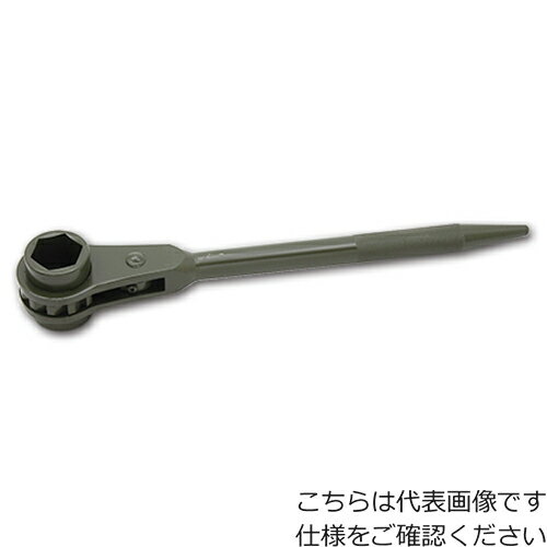【特長】●正逆は表裏を反転持ち換えて使用します。【用途】●工場関係、機械、水道工事、鉄道等、強力な締め付け作業に適します。【仕様】●対辺寸法(mm)：17●全長(mm)：220●厚さ(mm)：35●対辺(mm)：17【仕様2】●JIS表示認...