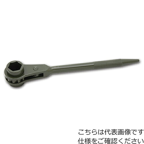 【特長】●正逆は表裏を反転持ち換えて使用します。【用途】●工場関係、機械、水道工事、鉄道等、強力な締め付け作業に適します。【仕様】●対辺寸法(mm)：19●全長(mm)：270●厚さ(mm)：42●対辺(mm)：19【仕様2】●JIS表示認...