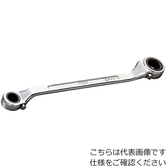 【特長】●切り替えピンで正逆の切り替えができます。●ピンを押すだけの簡単確実なラチェット機構を採用しています。●狭い場所に最適です。●通常のめがねレンチ以上の高トルクに対応します。【仕様】●対辺寸法(mm)：13×17●全長(mm)：257...