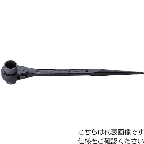 【特長】●正逆は切り替え爪式です。●本体はサビにくいカチオン塗装です。●爪の切り替え部の開口が大きく泥水、砂などが入ってもすぐ排除されるため過酷な条件でも極めて安定したラチェット作動が得られます。●便利なシノ付です。【仕様】●対辺寸法(mm...