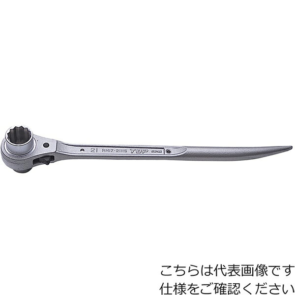 【特長】●正逆は切り替え爪式です。●シノが太くて使いやすいラチェットレンチです。●本体、爪共に鍛造品で強度は抜群です。●ソケット部はナットが貫通しない安全設計です。【用途】●ボルト・ナットの締め緩めに。【仕様】●対辺寸法(mm)：19×21...