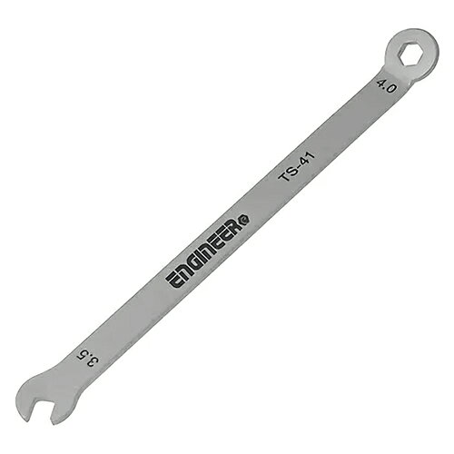 【特長】●厚みがわずか1.5mmの超薄型スパナです。●めがね、スパナのコンビセットです。●ヘッドの曲り角度は30°です。【用途】●六角ボルト・ナットおよび四角止めねじの組付や取外しに。【仕様】●全長(mm)：100●厚さ(mm)：1.5●立...