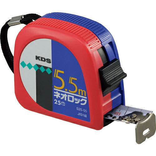 【特長】●内法測定に便利な寸法入り角型ケースです。●手にフィットし滑りにくい形状を採用しています。【用途】●一般的な様々な測定。【仕様】●テープ長さ(m)：5.5●テープ幅(mm)：25●水平保持(m)：2.4●目盛仕様：JIS1級メートル...