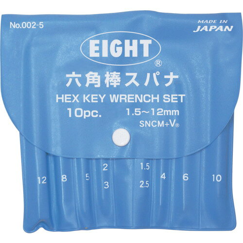 【特長】●ISO・JIS規格を上回るよう、設計・製作されている「プロ向け」の製品です。【用途】●六角穴付ボルト類の締結用に。【仕様】●セット内容(本)：10●セット内容(mm)：1.5、2、2.5、3、4、5、6、8・10・12【材質／仕上...