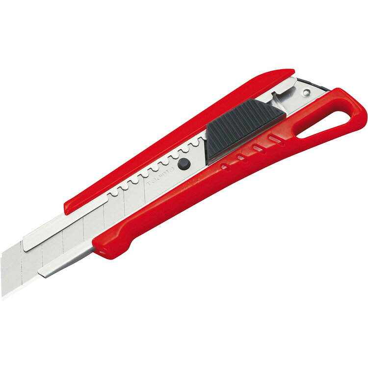 【特長】●オートロック式(ロック力25キロ)です。●頑丈な0.8mm厚ブレードホルダーを採用しています。●ボディ内に2枚の替刃を内蔵できます。●強力な引き手力を掛けられるグリップデザインを採用しています。【用途】●超厚物切断用カッター。【仕...
