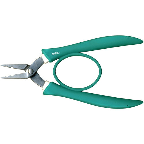 【特長】●グリップ部には手にやさしいエラストマー樹脂を使用し、柔らかな感触での開閉を実現しています。●革紐などの留め金具をかしめることができる専用工具です。【仕様】●全長(mm)：160●落下防止用ひも取付穴：なし【仕様2】●先端部ギザなし...