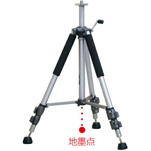 【特長】●メタリック仕上げです。●エレベータ昇降硬さ調整機構付です。●三脚転倒防止用バー搭載の安心設計です。●地墨が見える貫通構造です。【用途】●レーザー墨出器の設置【仕様】●縮長〜全長(mm)：525〜1370●ねじ径：5/8インチ●ねじ...