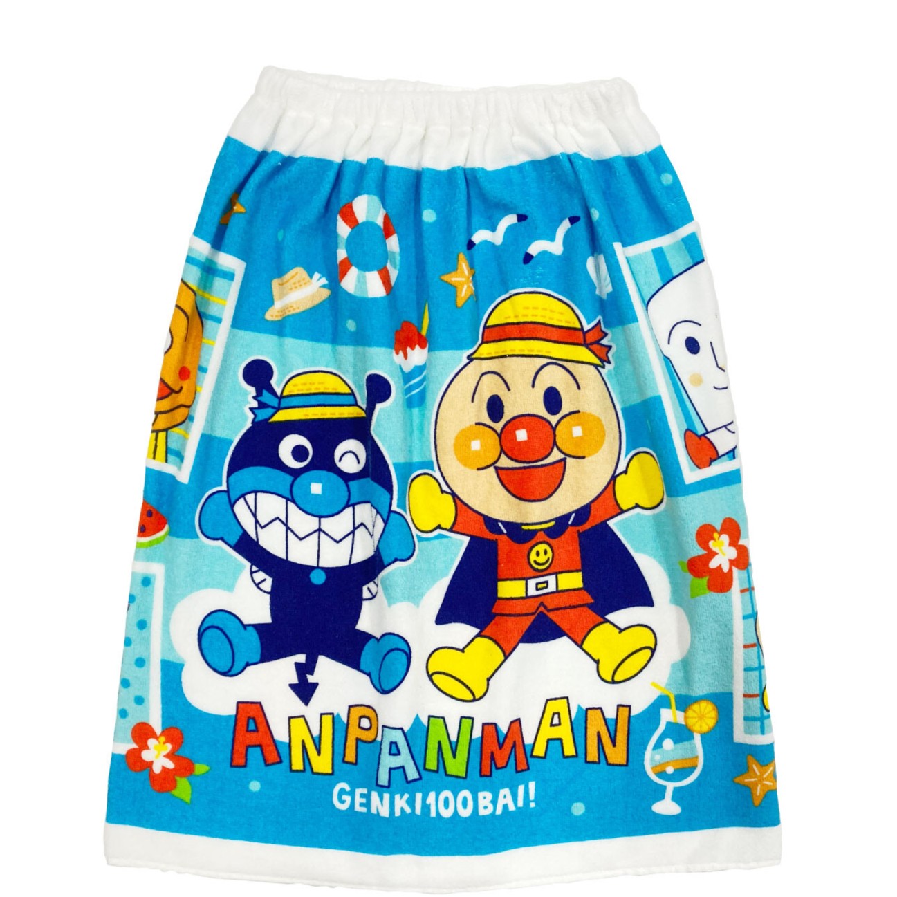 それいけ!アンパンマン ラップタオル 子供 60cm マキタオル キッズ バスタオル プール 男の子 女の子 スナップ付き 巻きタオル 夏 お着換え こども キャラクター 海やプールのレジャー、お風呂上がりに大活躍のタップタオルです。ゴムと...
