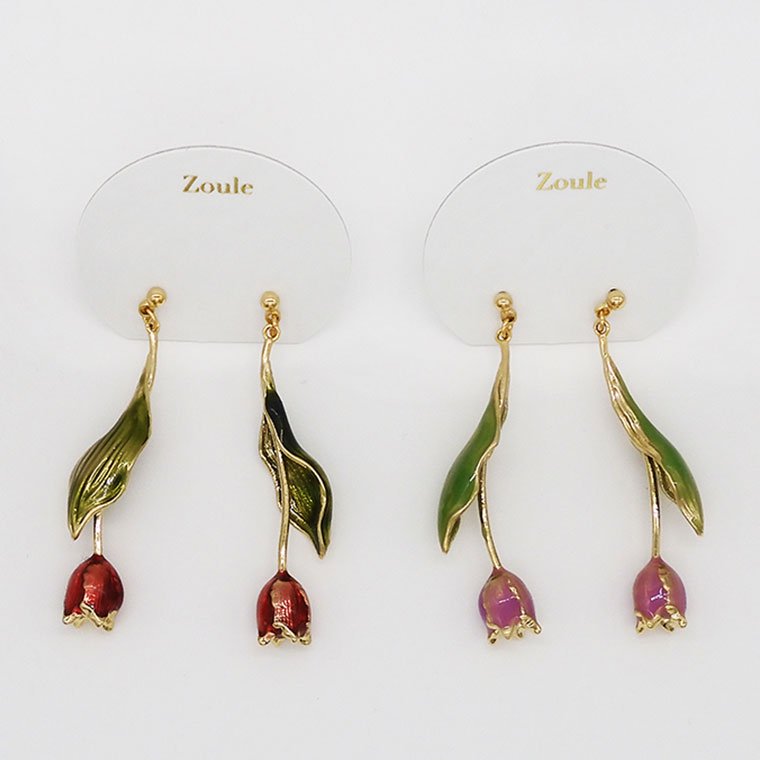 tulips イヤリング ：zoule（ゾーラ）可憐なチューリップ。リアルで可愛らしいフォルムです。サイズ全長：4.7cm仕様・素材真鍮エポキシ樹脂生産国日本その他ブランド紹介zoule（ゾーラ）は「日常」に溶け込む「特別感」トレンドやモー...