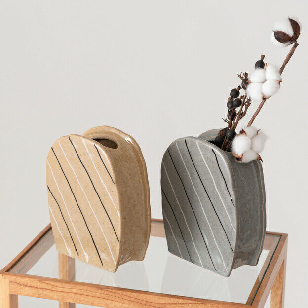 ■フラワーベース 花瓶 花びん かびん フラワースタンド 陶器 北欧 おしゃれ ドライフラワー シンプル 艶 生花 枝物 卓上 床置き 陶器製 和モダン モダン レトロ ベーシック インテリア 寝室 リビング 玄関 廊下 室内 かわいい 大...