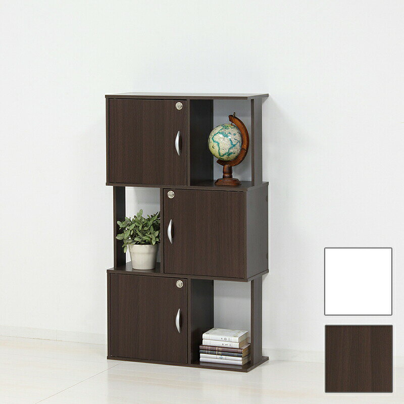 ラック 3段 鍵付き オープンラック おしゃれ デザイン ブラウン ホワイト 収納 キャビネット ディスプレイ 飾り棚 棚 シェルフメーカー希望小売価格はメーカーサイトに基づいて掲載しています商品説明ラック鍵付き　3段本体サイズ(cm)幅5...