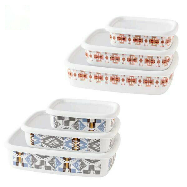 PENDLETON ペンドルトン エナメルシャロースクエアコンテナ3ピースセット FH107 はペンドルトンパターンを使ったホーロー製のフードコンテナです。ご自宅での食材の保管はもちろんのこと、キャンプやピクニックでも大活躍です。ホーローは...