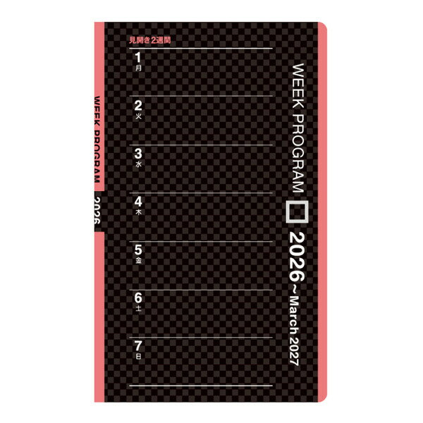 商品名コレクト 2026年 手帳・ダイアリー ウィークプログラム 5×3 見開き2週間説明見開き2週間タイプ15ヶ月版厚さ3ミリのコンパクトな見開き2週間ダイアリー手帳です。仕様:中ミシンとじ　内容:週間ダイアリー、ノート、カレンダー、年齢...