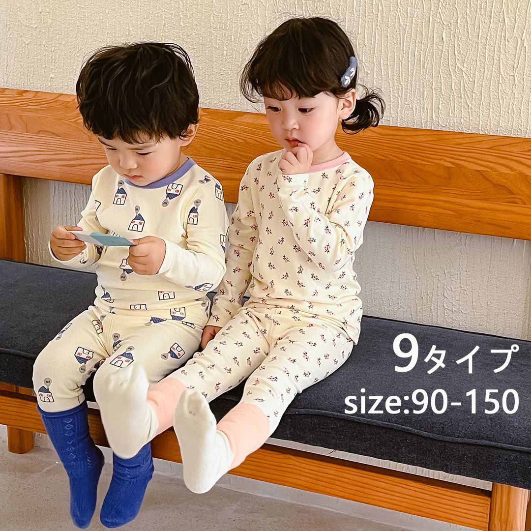 【商品コード】：y256642 【素材】：97%綿,3%ポリウレタン 【サイズ】：（約） 　 90 着丈38 バスト55 袖丈31 ズボン丈49 ヒップ52 100 着丈40　バスト59 袖丈33 ズボン丈53 ヒップ54 110 着丈42...