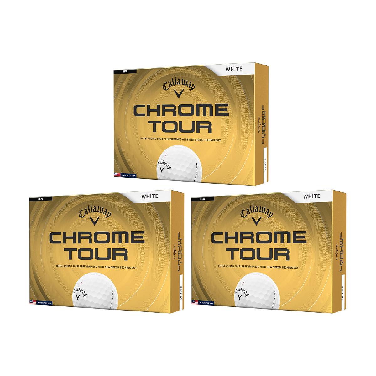 CHROME TOUR ボール 3ダースセットキャロウェイゴルフ / CHROME TOUR商品の特徴4年の歳月をかけて開発した新素材をマントル(2層目)に採用追い求めたのは更なるボールスピード生まれ変わったCHROMEボールシリーズボール...