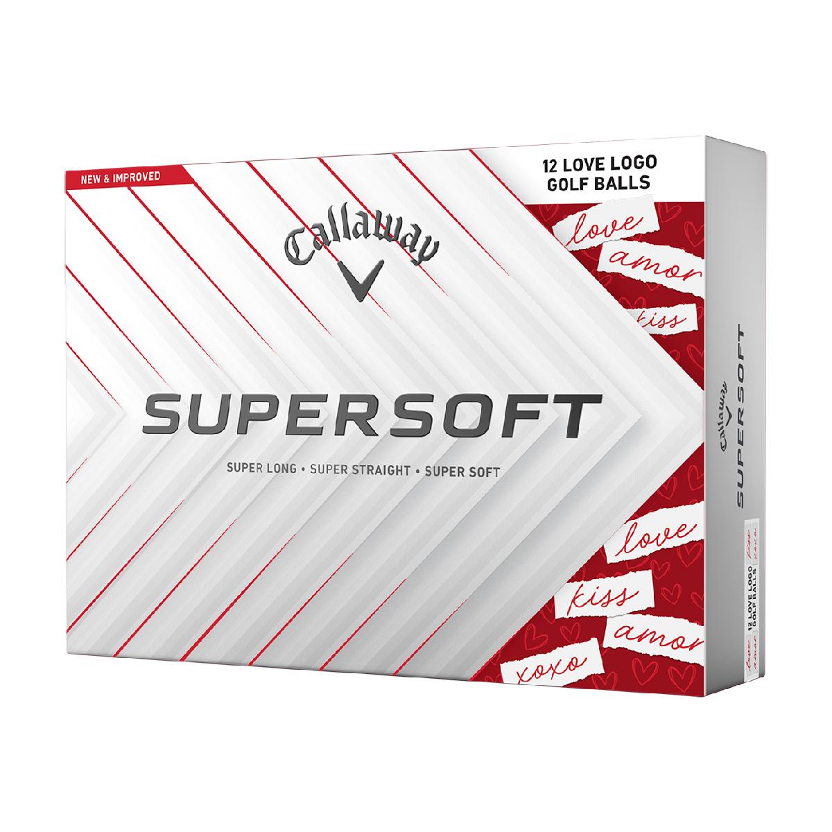 SUPERSOFT LOVE LOGO ボールキャロウェイゴルフ / SUPERSOFT商品の特徴4種類の「愛」にちなんだ言葉が刻まれた、特別仕様のSUPERSOFTボールナンバー1、2、3、4タイプ2ピーススピン低フィーリングソフト弾道高...