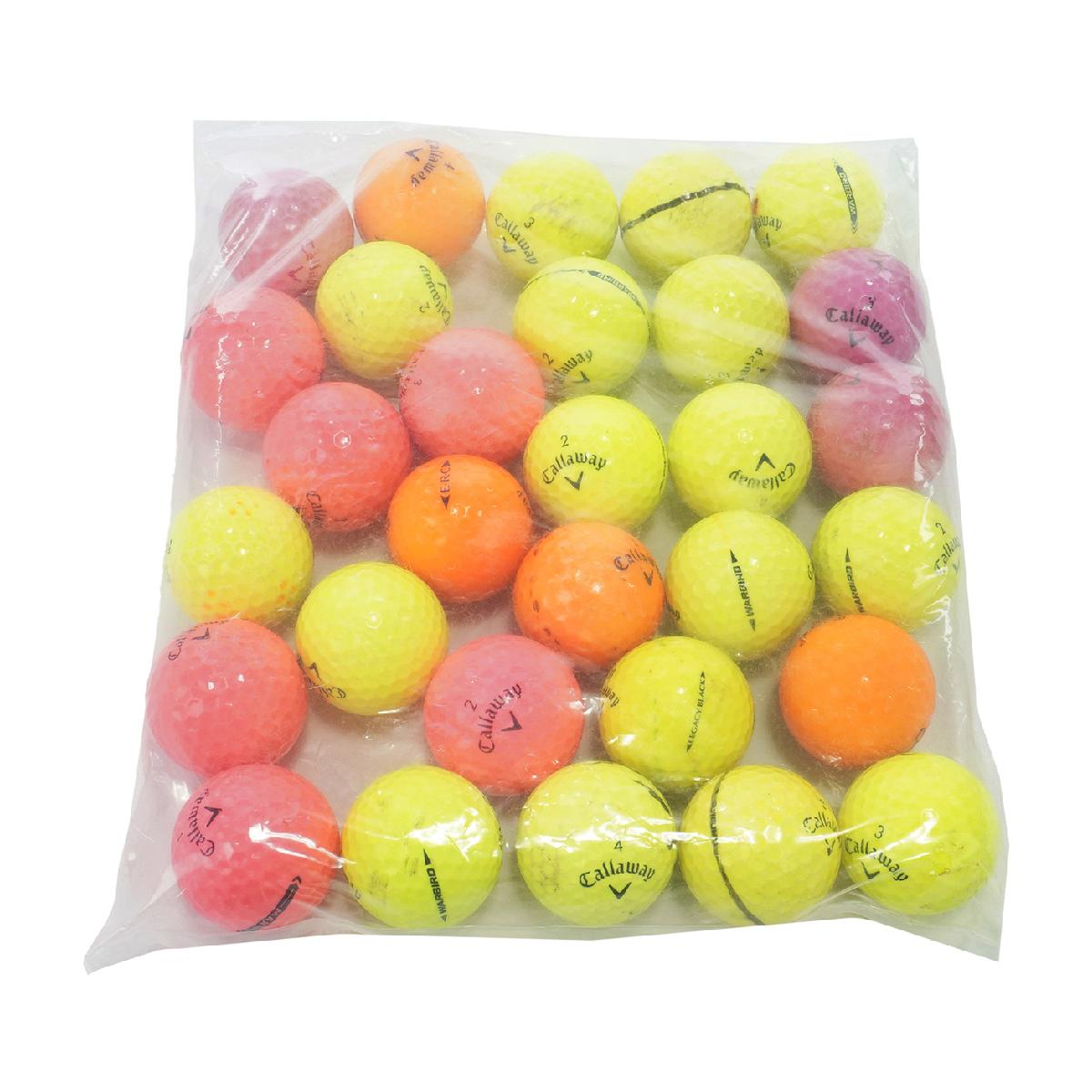 Callaway 混合 ボール 30個セットロストボール / Lost Ball商品の特徴Callaway カラー系 各銘柄混合。Callawayが大好きな方にお勧めです。オンネーム品、オンマーク品が入っている場合がございます。ボールナンバ...