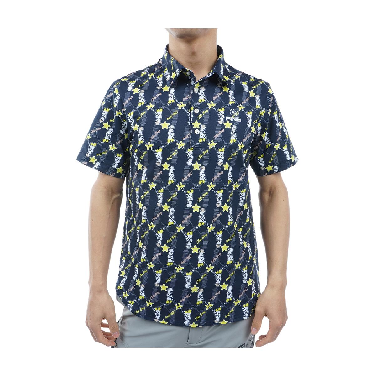 Mr.PING総柄 半袖ポロシャツピン / PING素材ポリエステル100％洗濯仕様家庭用洗濯可(弱、40℃限度)、漂白剤不可、タンブル乾燥不可、日陰吊り干し、アイロン不可、石油系ドライクリーニング可、ウエットクリーニング可サイズバリエーシ...