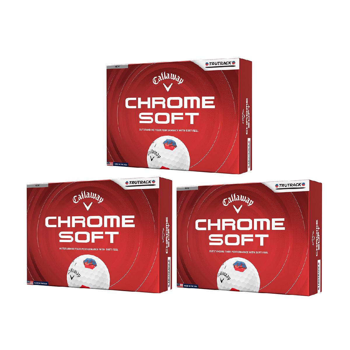 CHROME SOFT TRUTRACK 3ダースセットキャロウェイゴルフ / CHROME SOFT商品の特徴更なるボールスピードを手にしたCHROMEシリーズに、転がりがはっきりわかるTRUTRACKテクノロジーが数量限定で登場ボールナ...
