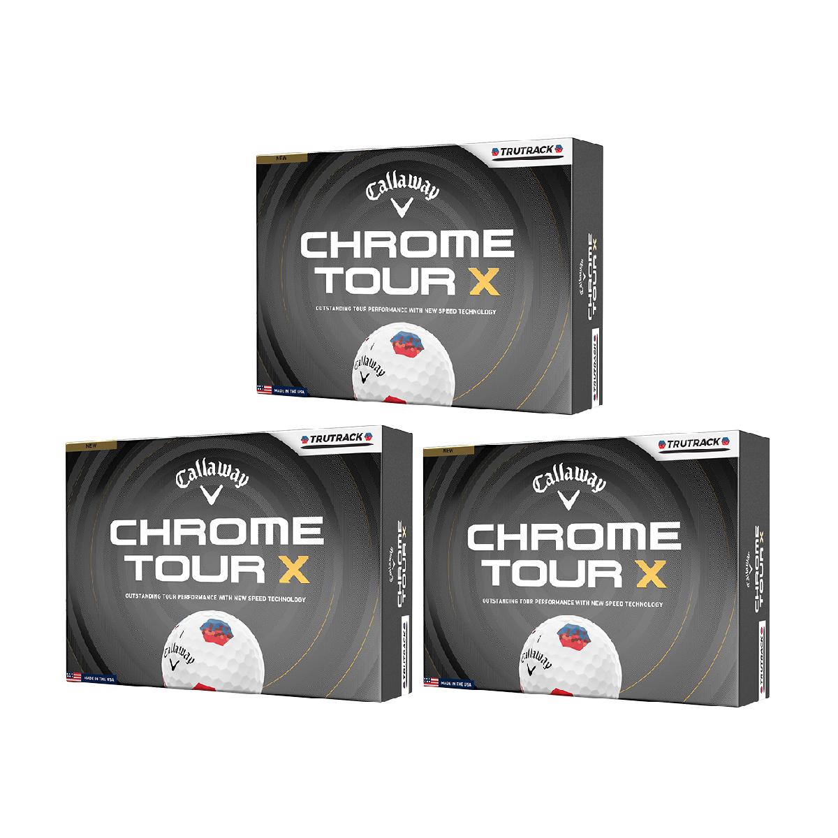 CHROME TOUR X TRUTRACK 3ダースセットキャロウェイゴルフ / CHROME TOUR商品の特徴更なるボールスピードを手にしたCHROMEシリーズに、転がりがはっきりわかるTRUTRACKテクノロジーが数量限定で登場ボー...