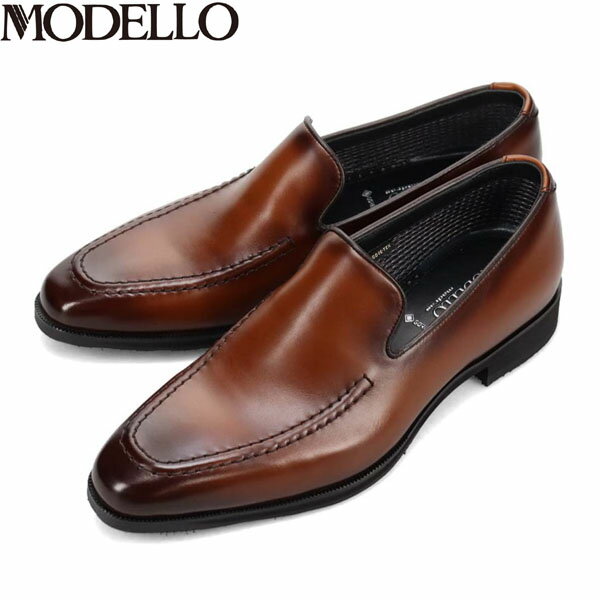 【GORE-TEX】モデロ MODELLO ゴアテックス スリッポンドレスシューズ　DM2805G足のフォルムを意識して細身の幅設定でさまざまなシーンに使用出来るスリッポンドレスシューズ。本体にはGORE-TEXを搭載し、急な雨にも安心な機...